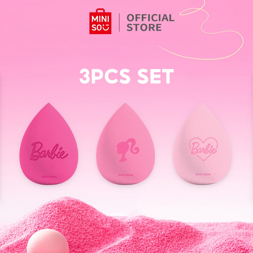 Jual MINISO X Barbie Sponge Makeup 3pcs Spons Beauty Blender Alat ...