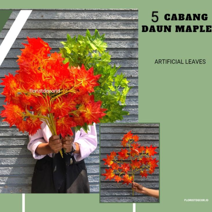 Jual TERMURAH 5 CABANG DAUN MAPLE ARTIFICIAL LEAVES DAUN ANGGUR ...