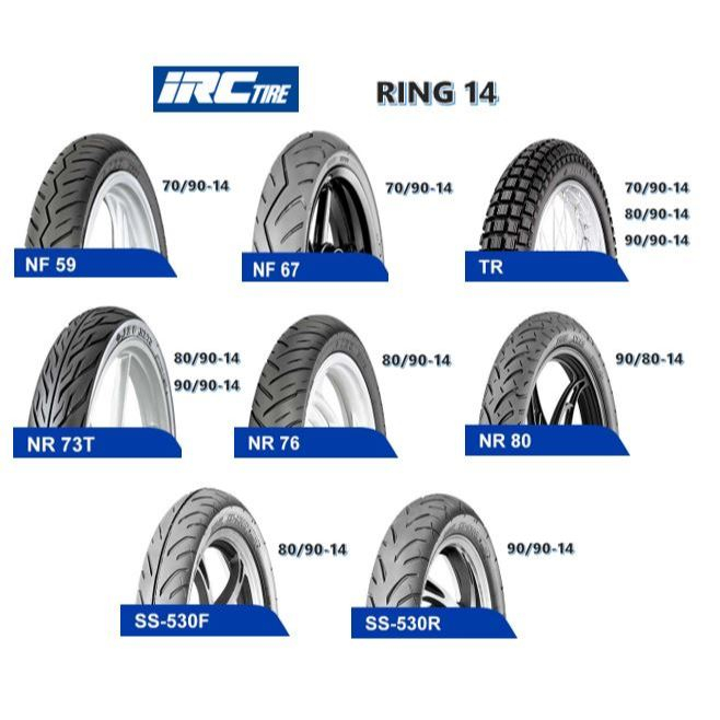 Jual Ban IRC 80/90-14 - 90/90-14 Tubetype Ring 14 (Butuh Ban Dalam ...