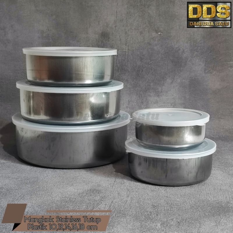 Jual Baskom Mangkok Stainless Plus Tutup Wadah Makanan Fresh Box ...