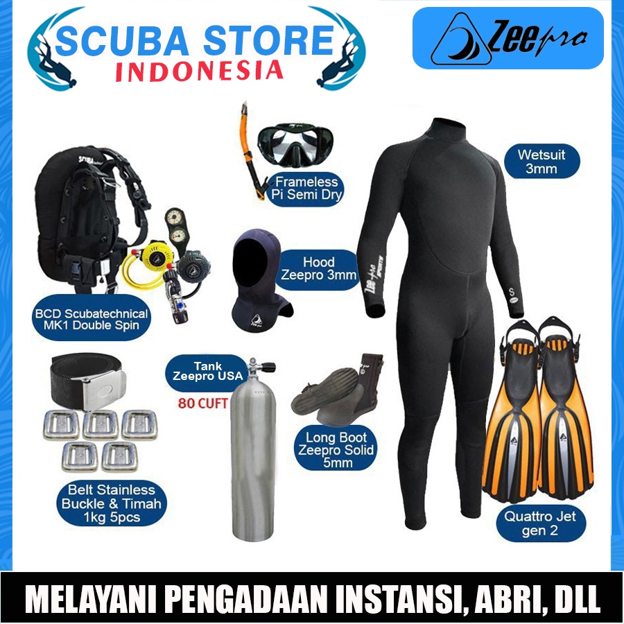 Jual Paket Komplit Lengkap BCD Regulator Set Package Diving Full Set ...