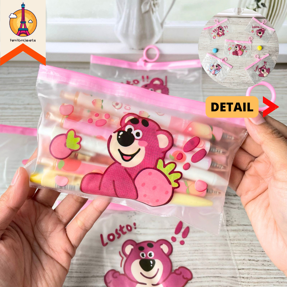 Jual Kotak Pensil Lotso Pouch PVC Bening Kecil Seleting Ziplock KP-1129 ...