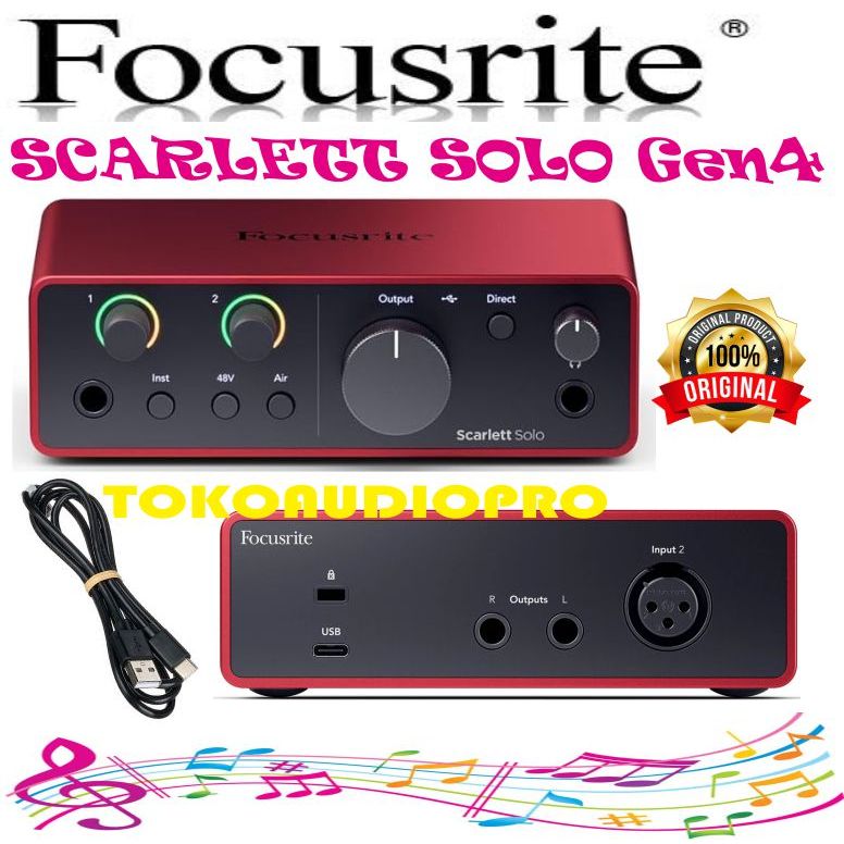 Jual Focusrite Scarlett Solo 4th Gen USB Audio Interface Soundcard ...