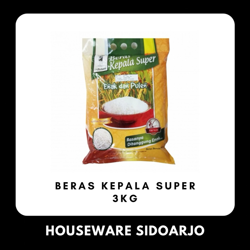 Jual Beras Pulen Cap Kepala Super 3Kg | Shopee Indonesia