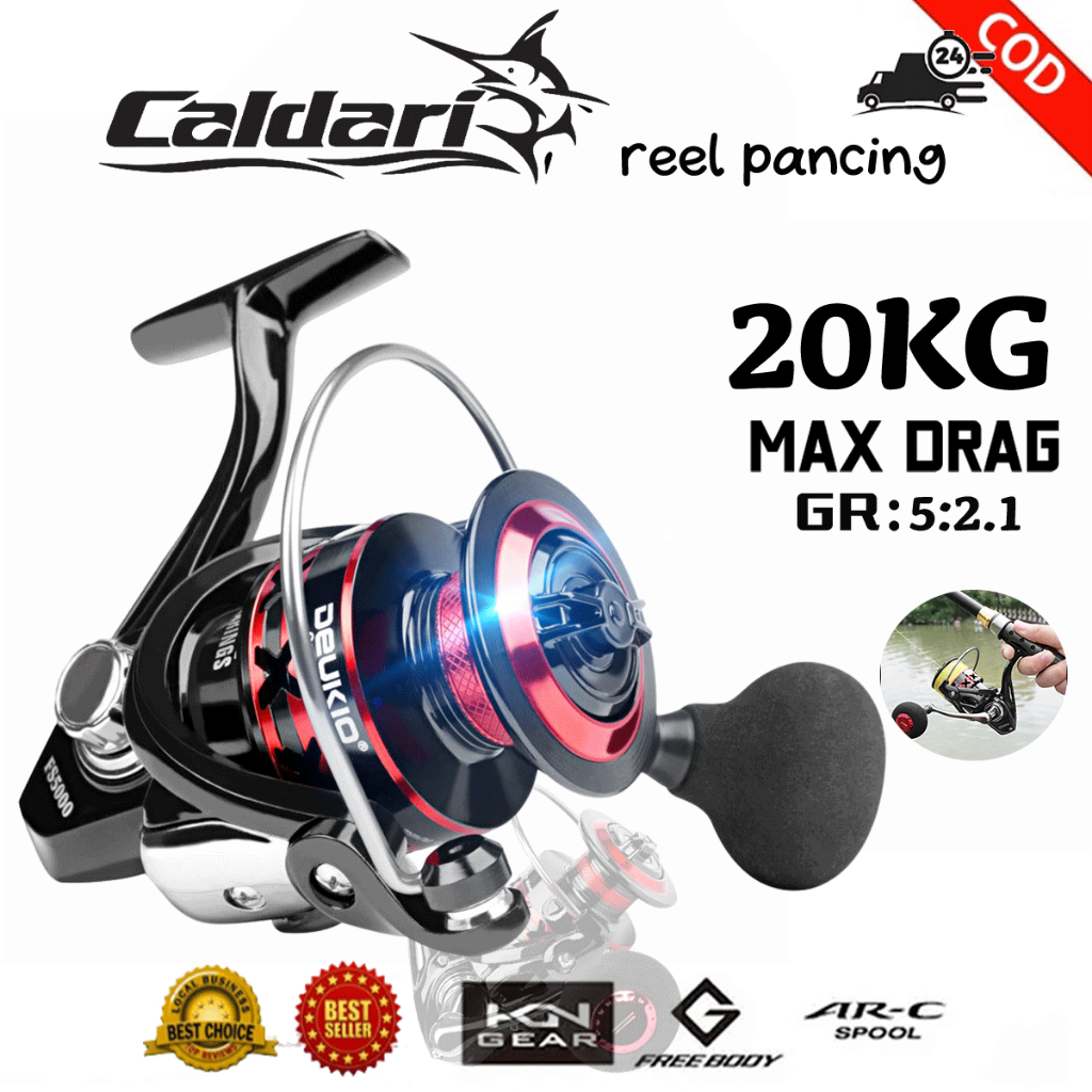 Jual Caldari Reel Reel pancing asli metal fishing reel 30kg drag 5.0:1 ...