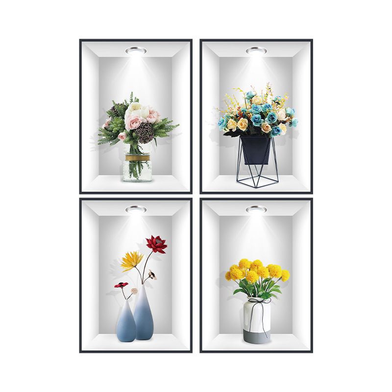 Jual stiker dinding 3d vas bunga wallpaper - wall sticker efek 3d frame ...