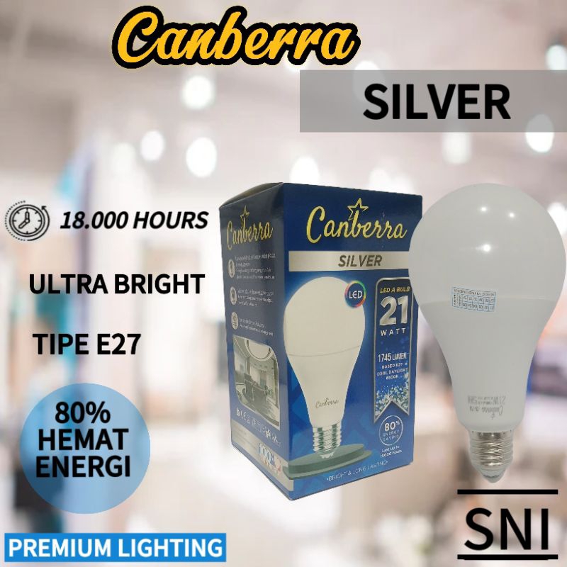 Jual Grosir Lampu LED Canberra silver 21 watt A BULB, putih,bergaransi ...