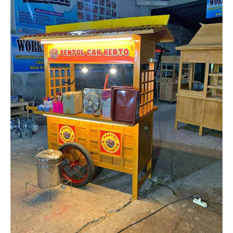 Jual Gerobak Cilok Pentol komplit peralatan | Shopee Indonesia