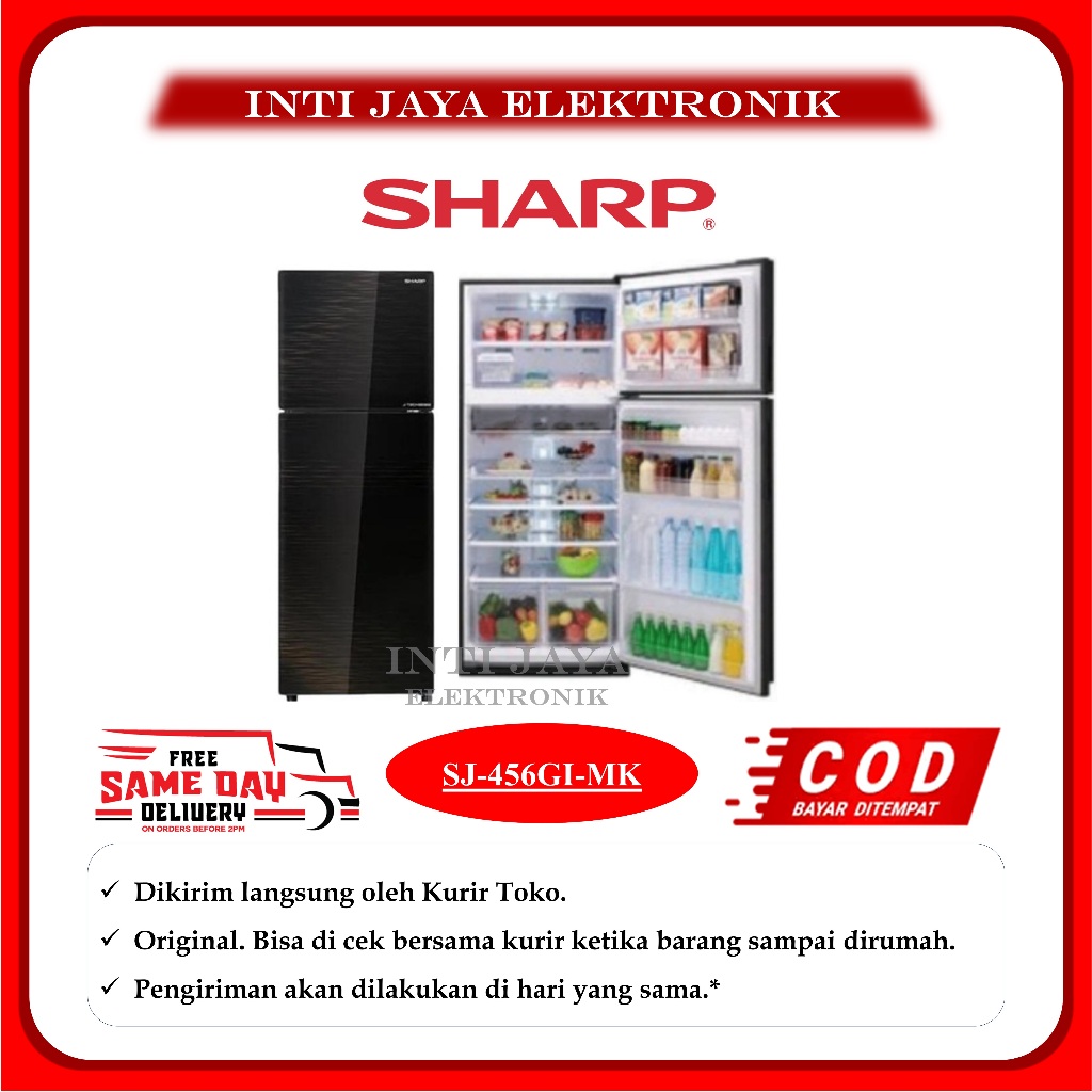 Jual KULKAS SHARP INVERTER SJ-456GI-MK J-TECH 352 LITER 2 PINTU SJ456GIMK SJ 456 GI MK SJ456 ...