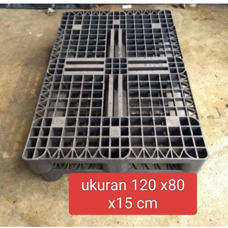 Jual pallet plastik warna hitam kapasitas 3ton ukuran 120x80x15 ...