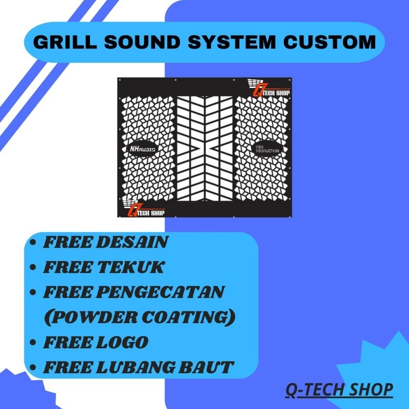 Jual Grill sound system custom 48x55,7 cm (Tekuk 3,7 kanan kiri ...