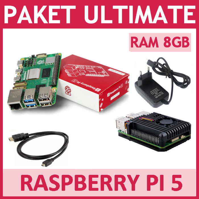 Jual Paket Lengkap Ultimate Raspberry Pi 5 RAM 8GB | Shopee Indonesia