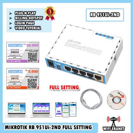 Jual Mikrotik Full Setting RB951Ui-2ND Siap Pakai Hotspot Voucher ...