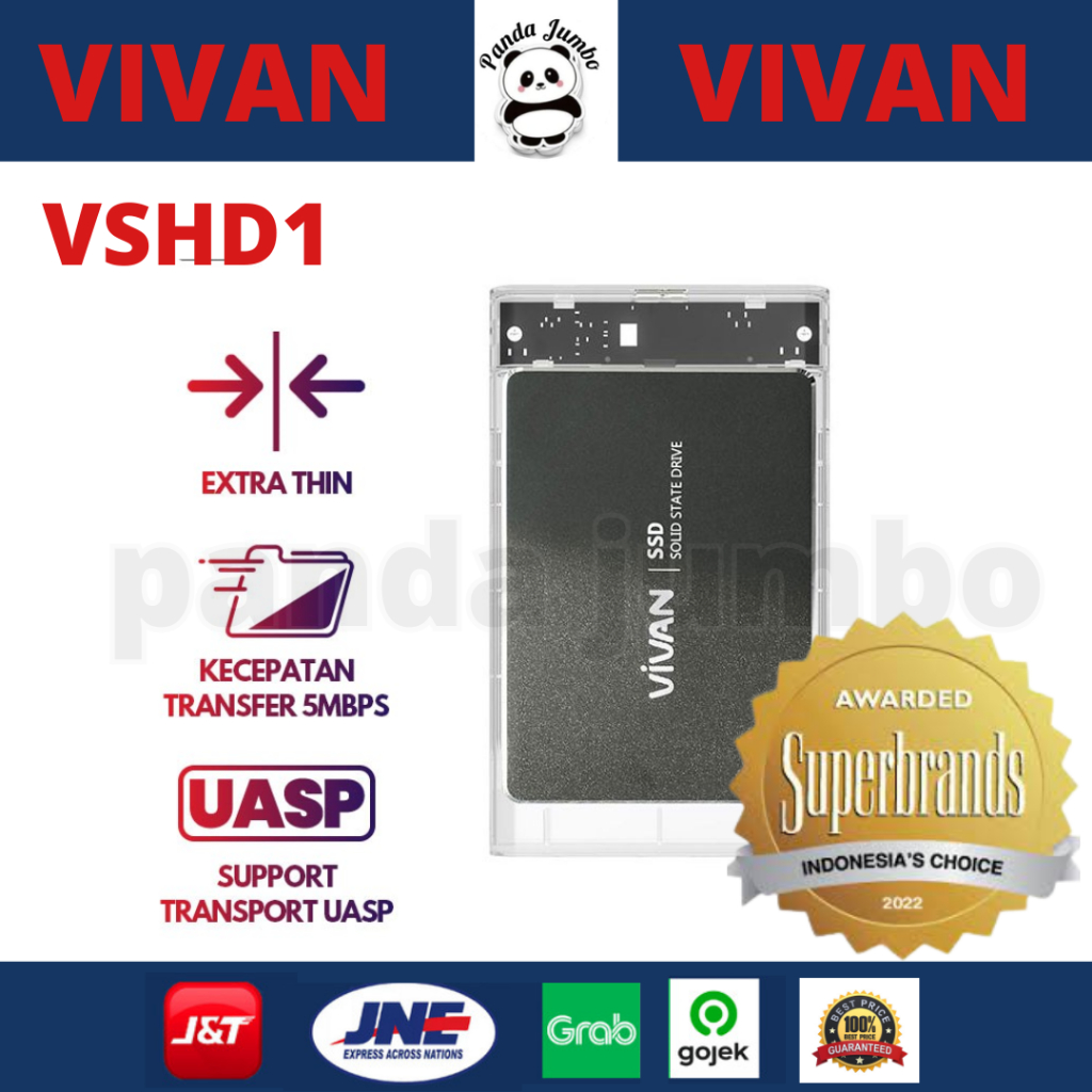 Jual VIVAN VSHD1 Enclosure Transparent 2.5 Inch SATA USB 3.0 (PJ ...