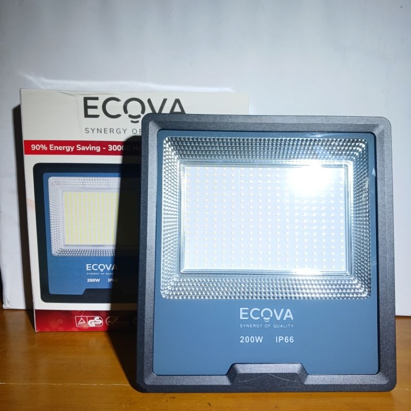 Jual ECOVA lampu sorot LED 200W Floodlight Outdoor IP66 Cool Daylight - 6500k | Shopee Indonesia