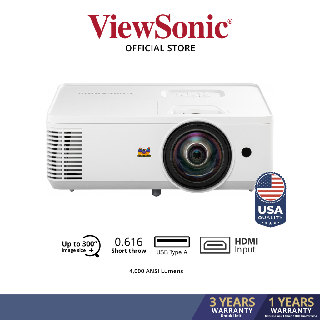 Jual Projector ViewSonic PS502X 4000 Lumens XGA Short Throw HDMI ...