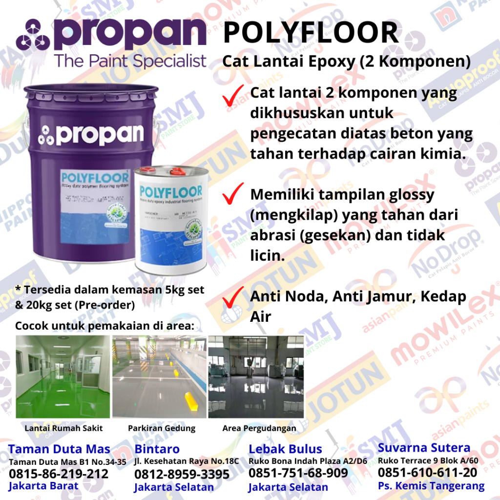 Jual CAT LANTAI PROPAN EPOXY POLYFLOOR EPOXY PFT 253 2K SB 5 Kg set ...
