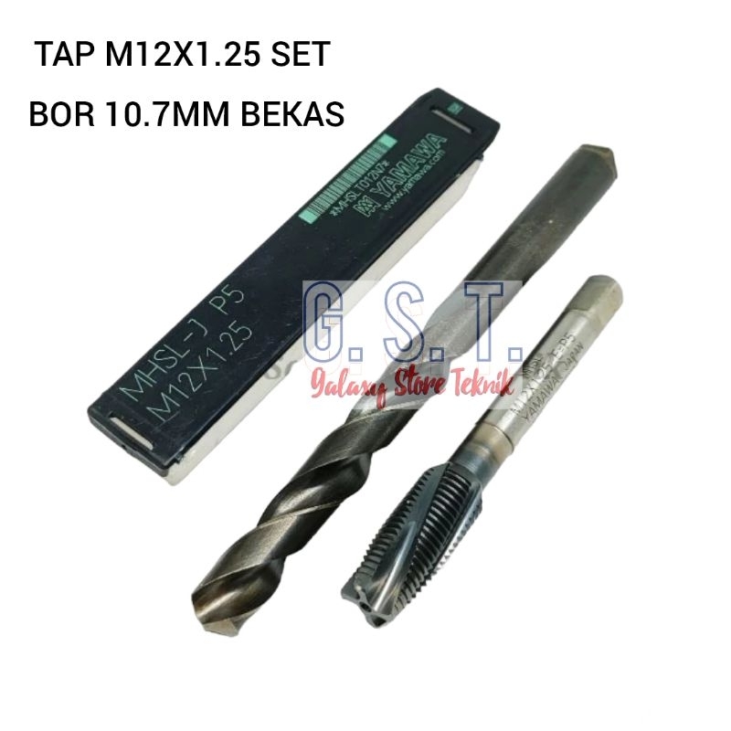 Jual paket mata bor tap baut 17. Tap M12×1.25 Yamawa set mata bor 10.7mm sutton bekas mulus ...