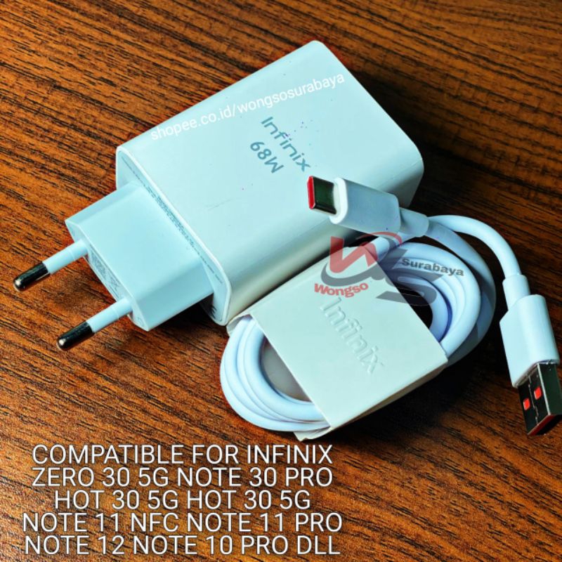Jual CHARGER INFINIX 68W USB TYPE C SUPER FAST CHARGING INFINIX NOTE 11 ...