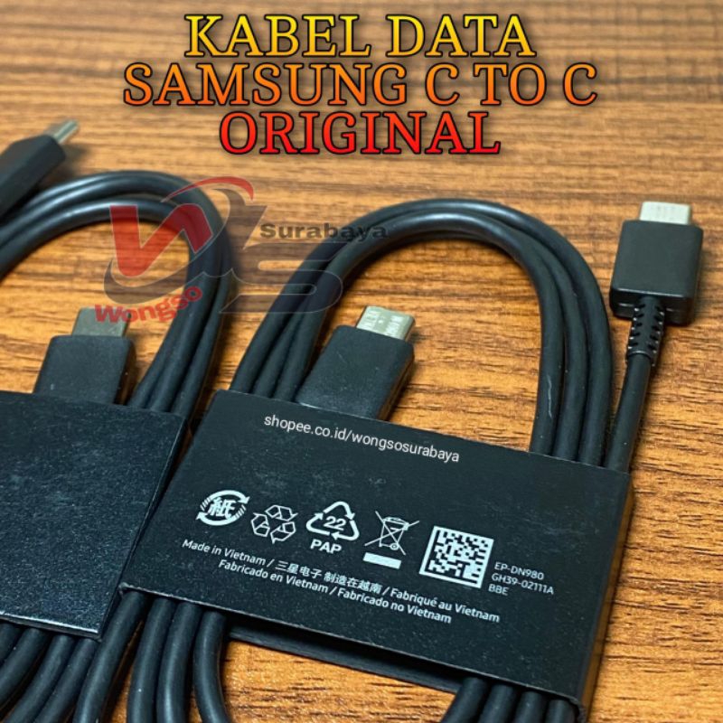 Jual ORIGINAL KABEL DATA SAMSUNG USB TYPE C TO TYPE C 65WATT 45WATT ...