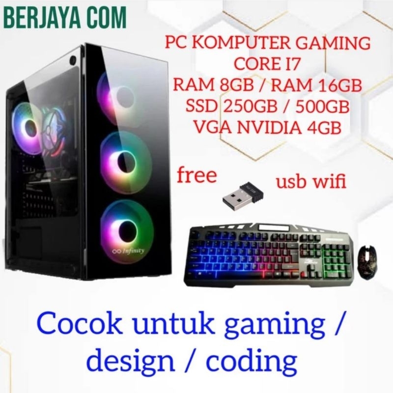 Jual Core i7 gen 3 - Vga Nvidia 4gb - 16gb Ram - 500gb ssd - Pc Rakitan - Komputer Gaming - cpu ...