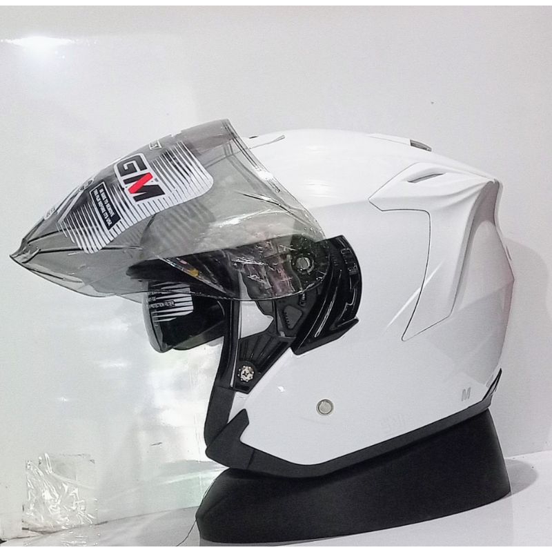 Jual HELM GM FURY SOLID DOUBLE VISOR | Shopee Indonesia