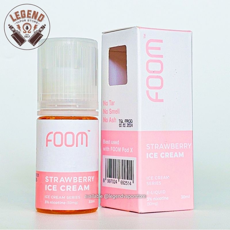 Jual SALT NIC - LIQUID FOOM Strawberry Ice Cream 30ML 30MG AUTHENTIC ...