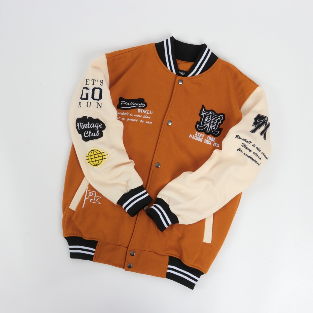 Jual PLATINUM WORLD Jacket Varsity Full Bordir Outerwear Varsity Jacket ...
