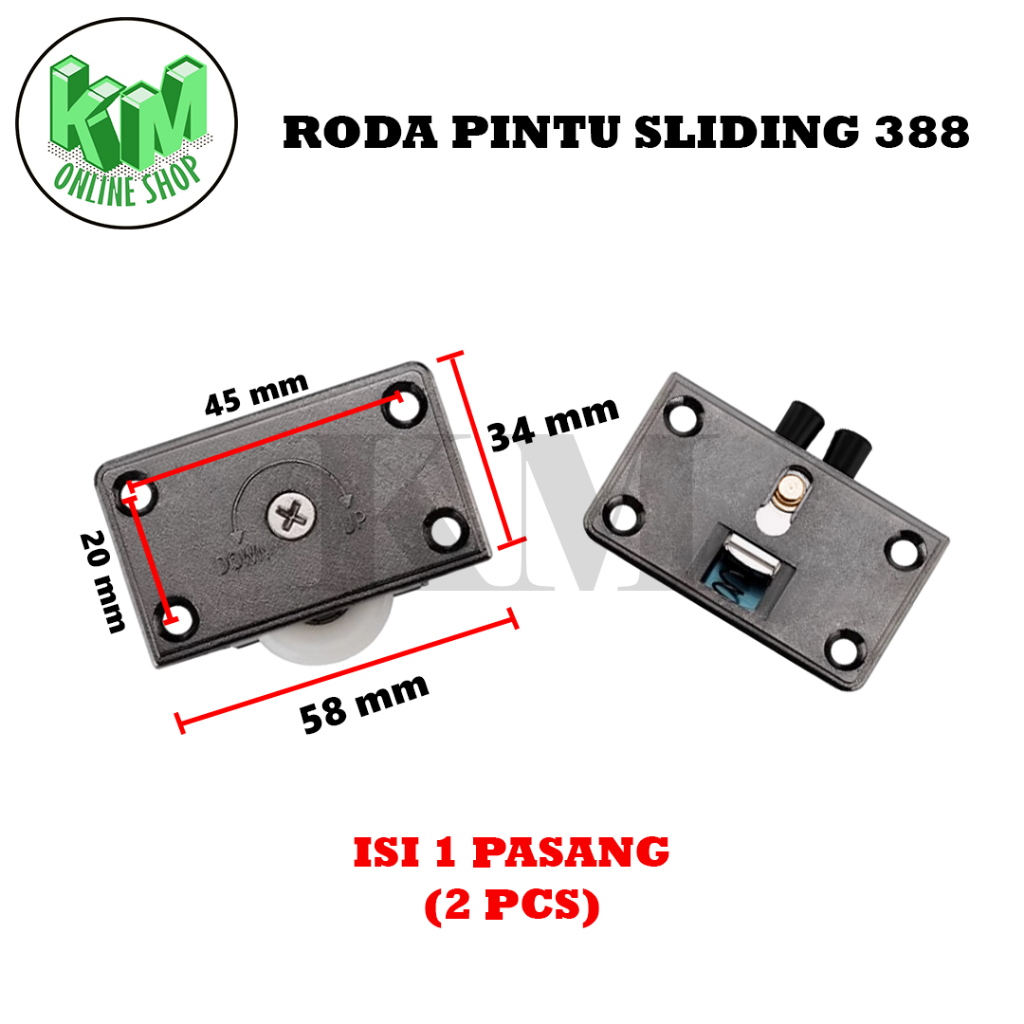 Jual Roda Pintu Lemari Geser SD 388 / Roda Pintu Lemari Sliding Pasangan Rel Tanam U & M ...