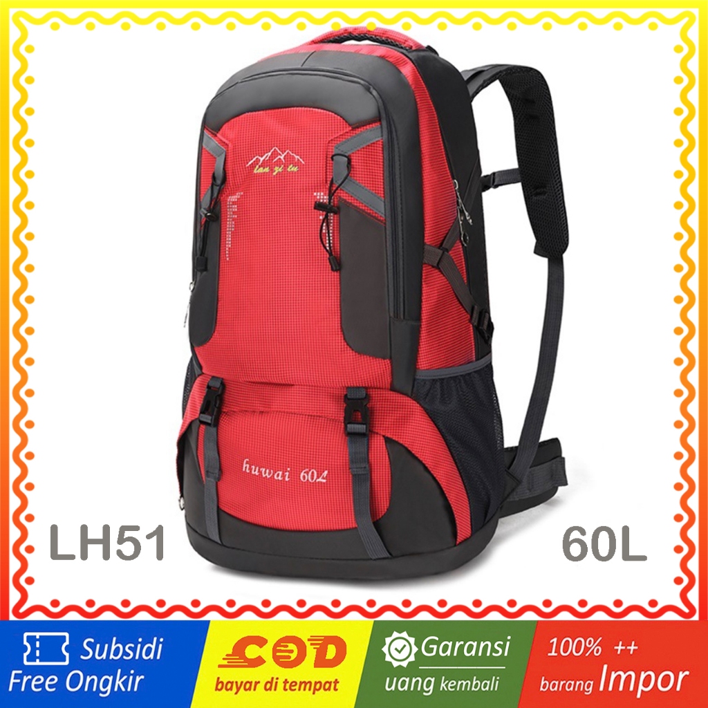 Jual LH51 Tas Ransel Gunung 60L Kapasitas Besar Camping Carrier Backpack Jumbo Travel Hiking 116 ...