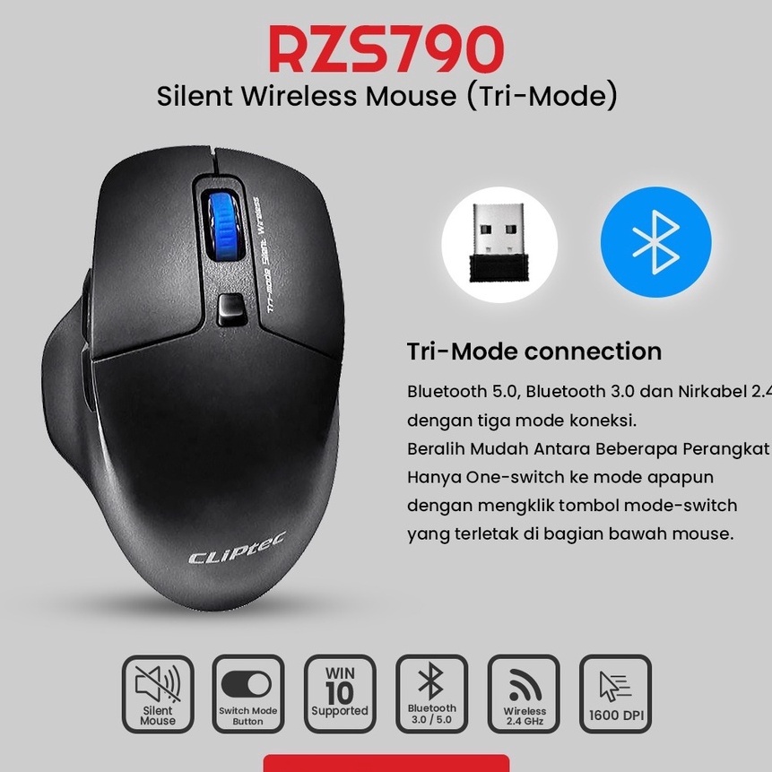 Jual KI3 Mouse Silent Bluetooth 16dpi Tri Mode CLIPtec RZS79 | Shopee ...