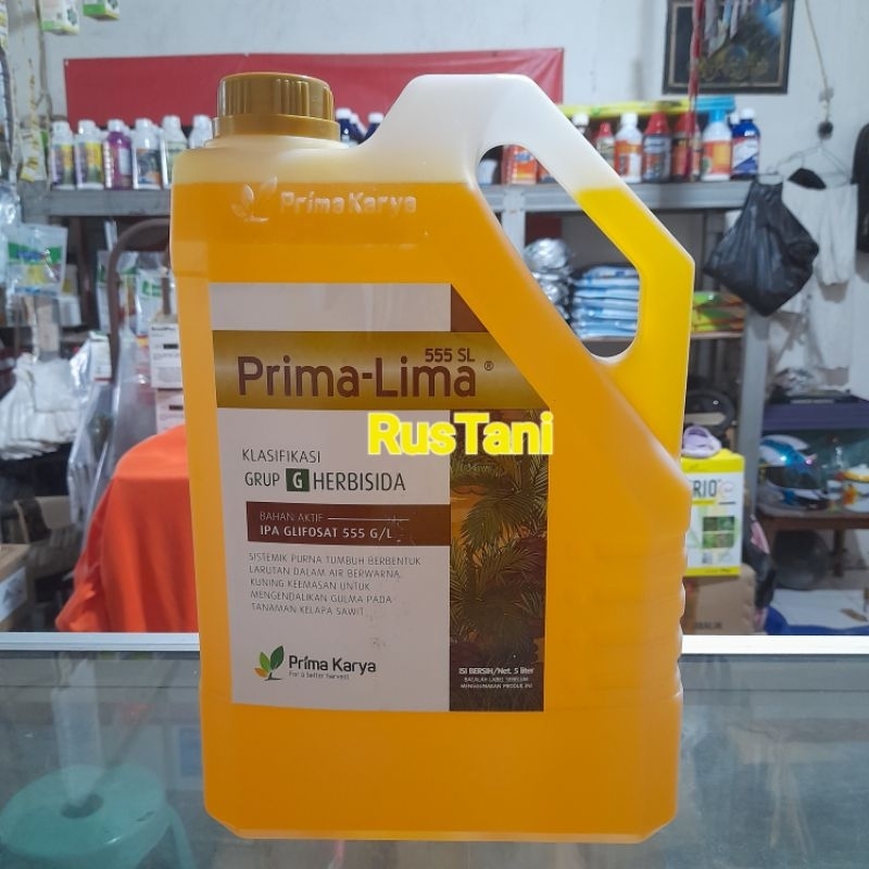 Jual herbisida sistemik prima lima 555sl 5Liter ba : IPA glifosat 555g ...