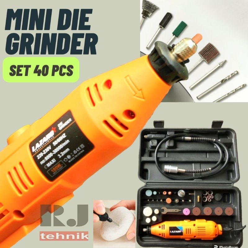 Jual Mesin Gerinda Mini Die Grinder Bor Tuner Set 40 pcs | Shopee Indonesia
