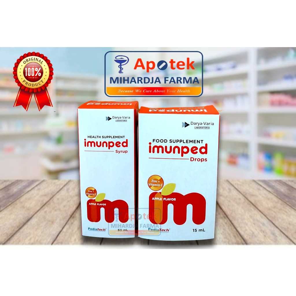 Jual Imunped Sirup rasa Apel 60 ML & Drops 15 mL/Syrup/Vitamin C ...