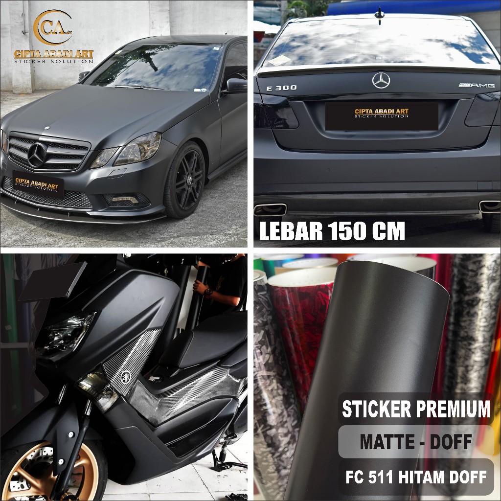 Jual skotlet stiker mobil hitam doff sticker black matte dop polos kap ...