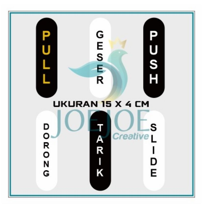 Jual Sign Akrilik PUSH PULL TARIK DORONG SLIDE GESER ROUND 15 x 4cm ...