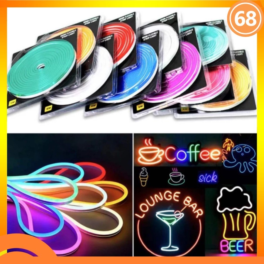 Jual Lampu Selang LED Neon Flex DC 12V / Neonflex Flexible 5 Meter ...