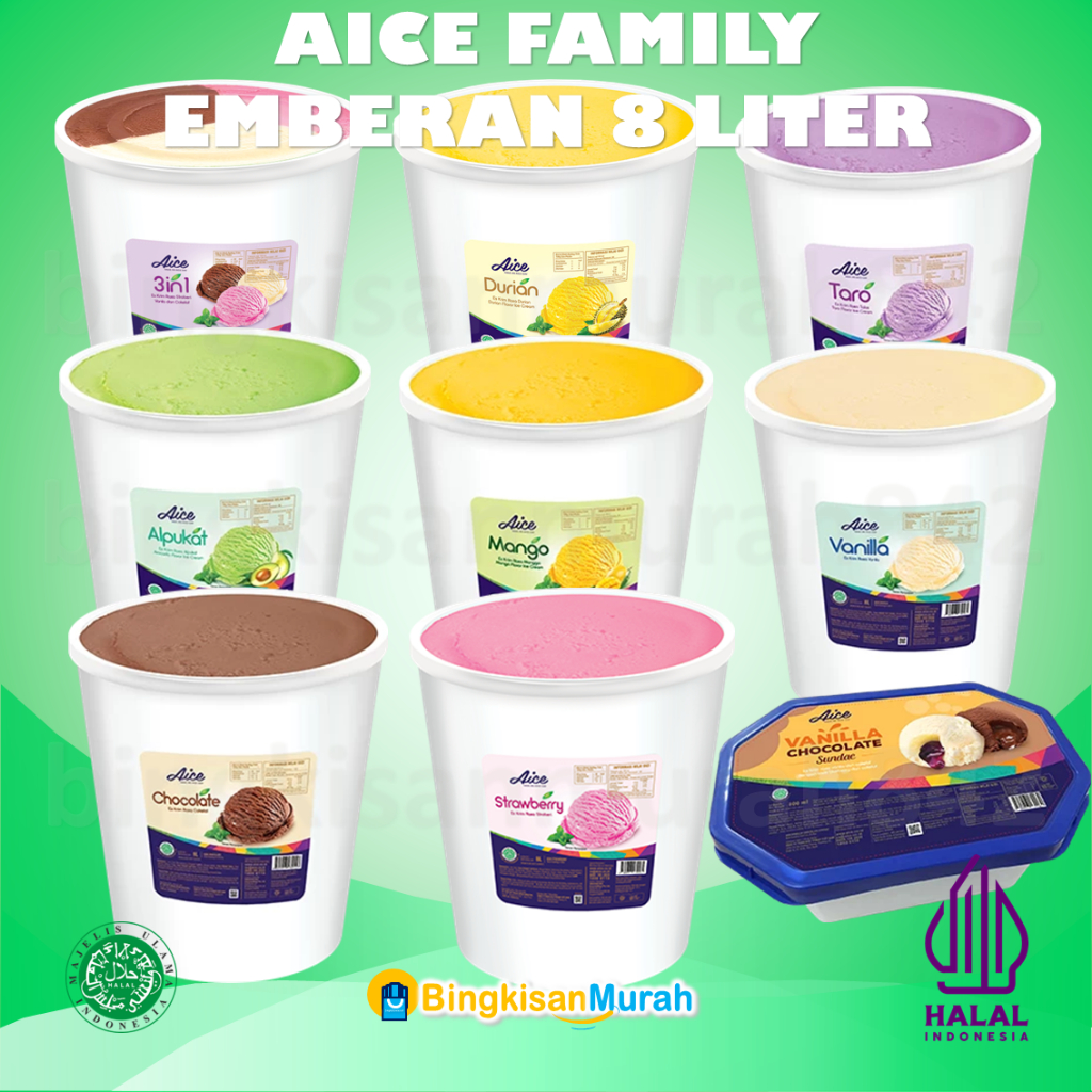 Jual ES KRIM EMBER AICE ICE CREAM PORSI BESAR & KOTAKAN | Shopee Indonesia