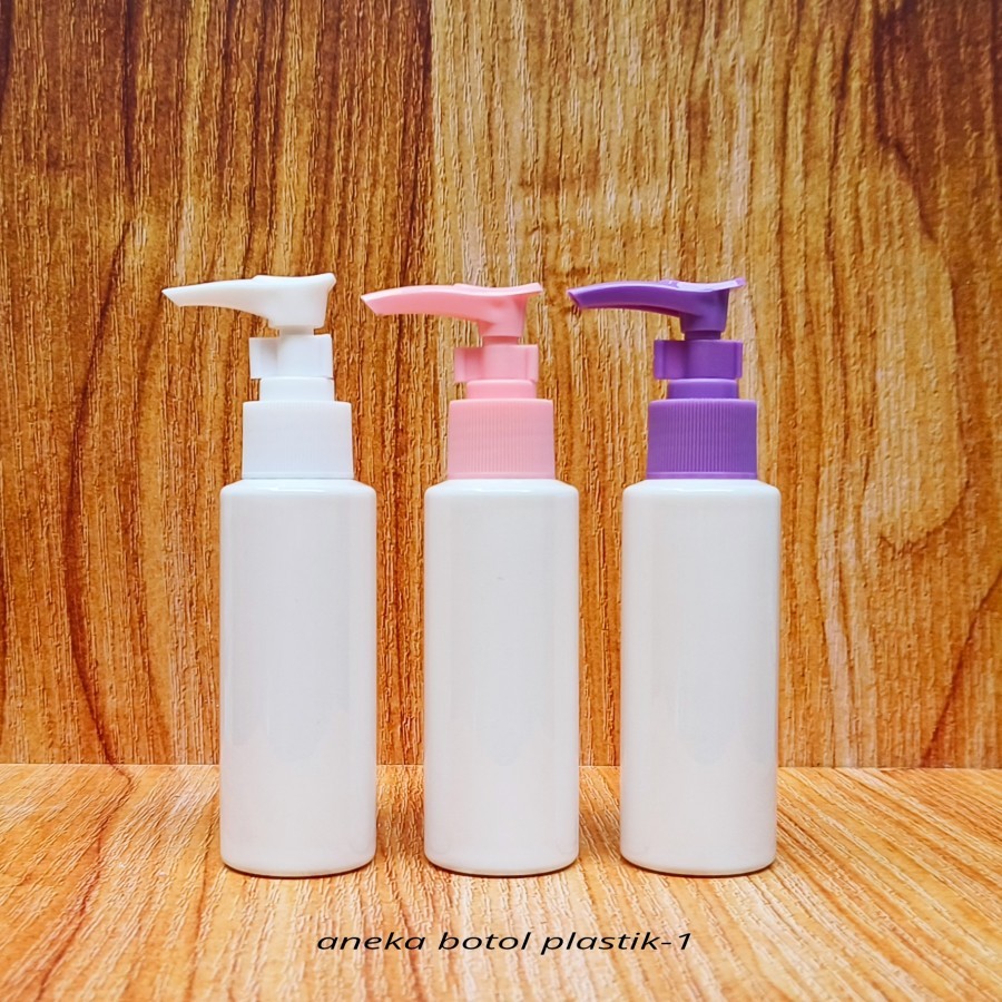 Jual Botol Pump 100ml Kemasan Sabun / Botol 100 Ml Pet Putih Glossy Tutup Pump Klip Lock Plastik ...