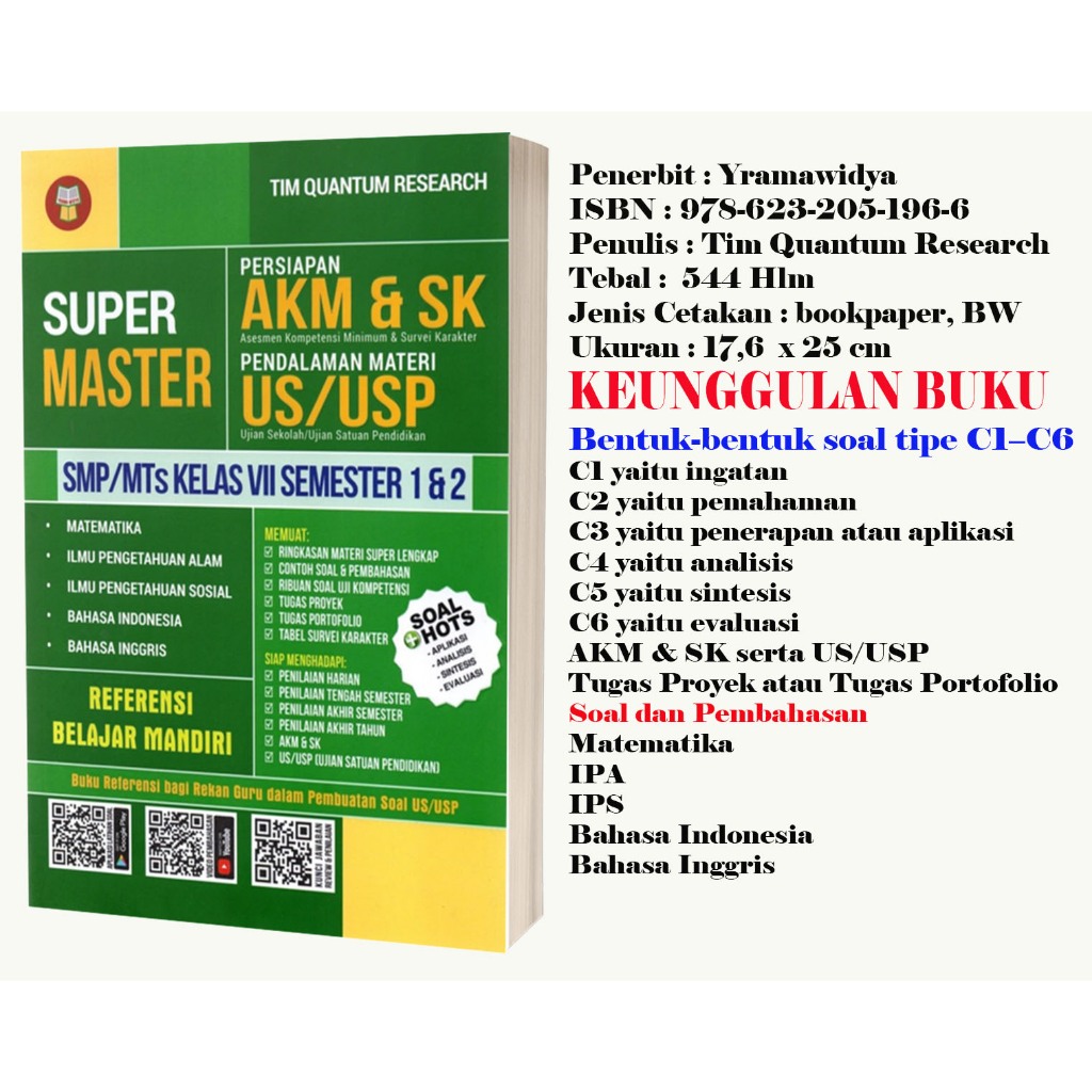 Jual BUKU SUPER MASTER PERSIAPAN AKM & SK DAN PENDALAMAN MATERI US/USP ...