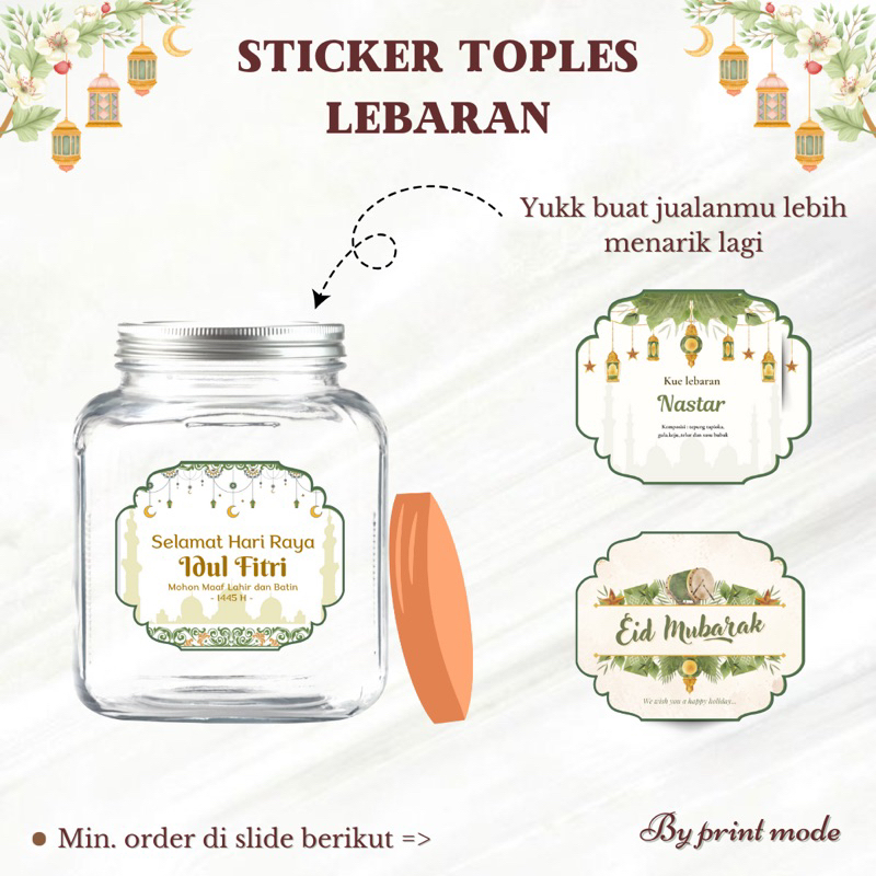 Jual STICKER CUTTING KUE LEBARAN lterbaru 2024 idul fitri/sticker kue ...