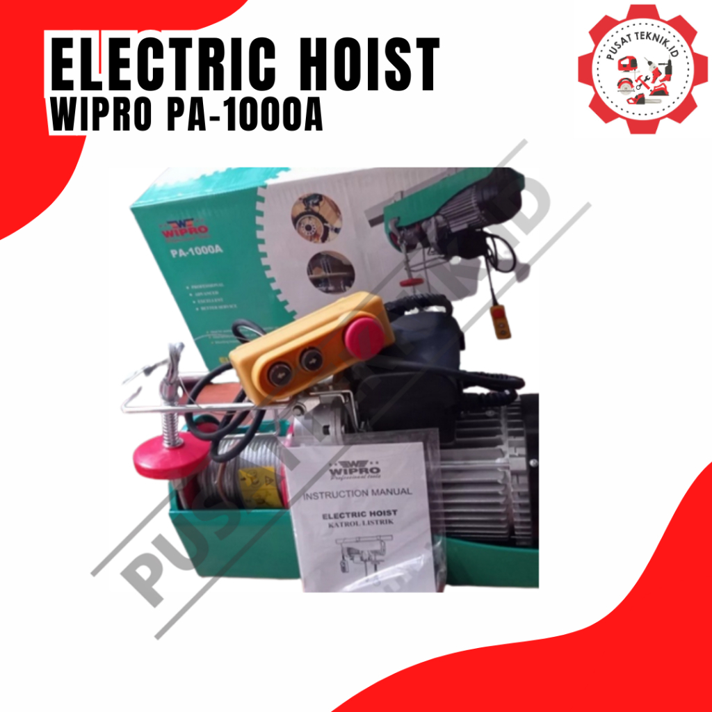 Jual WIPRO PA 1000A ELECTRIC HOIST 12M 1000KG KATROL LISTRIK WIPRO PA ...