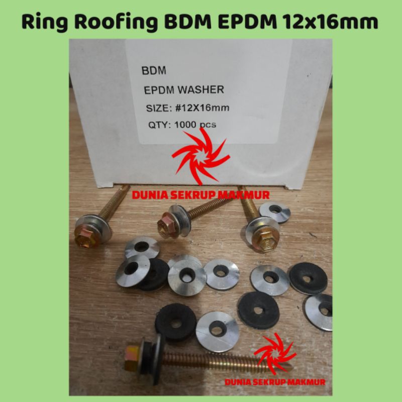 Jual (50 pcs) Ring Sekrup Roofing / Roof Seal 12x16mm / EPDM Bounded ...