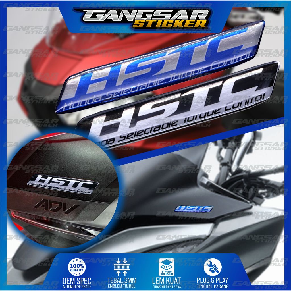 Jual stiker visor windshield PCX 3d / Sticker HSTC Timbul / emblem hstc ...