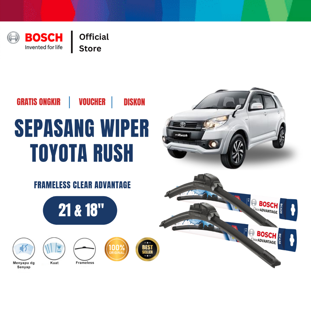 Jual Bosch Sepasang Wiper Mobil Toyota Rush Frameless Clear Advantage 21 dan 18 Inci | Shopee ...
