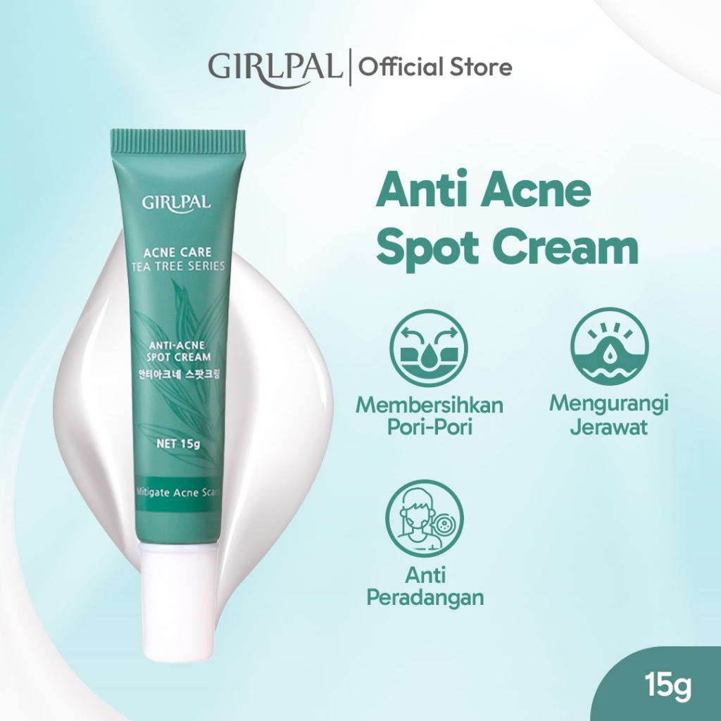 Jual GIRLPAL Anti Acne Spot Cream 15g Tea Tree Treatment Acnes Cream ...