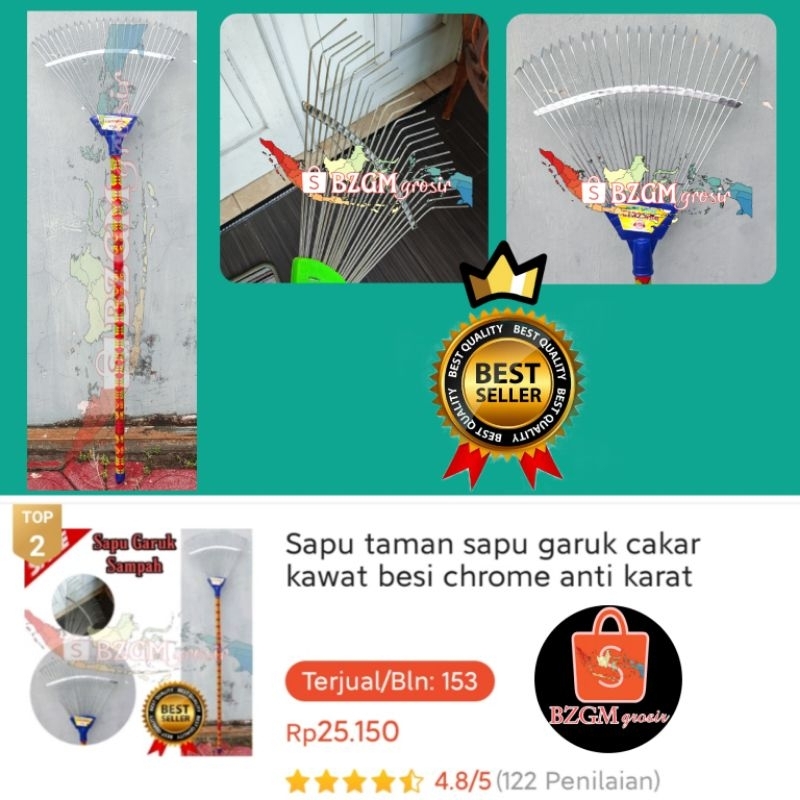 Jual Sapu Taman Sapu Garuk Cakar Kawat Besi Chrome Anti Karat | Shopee ...