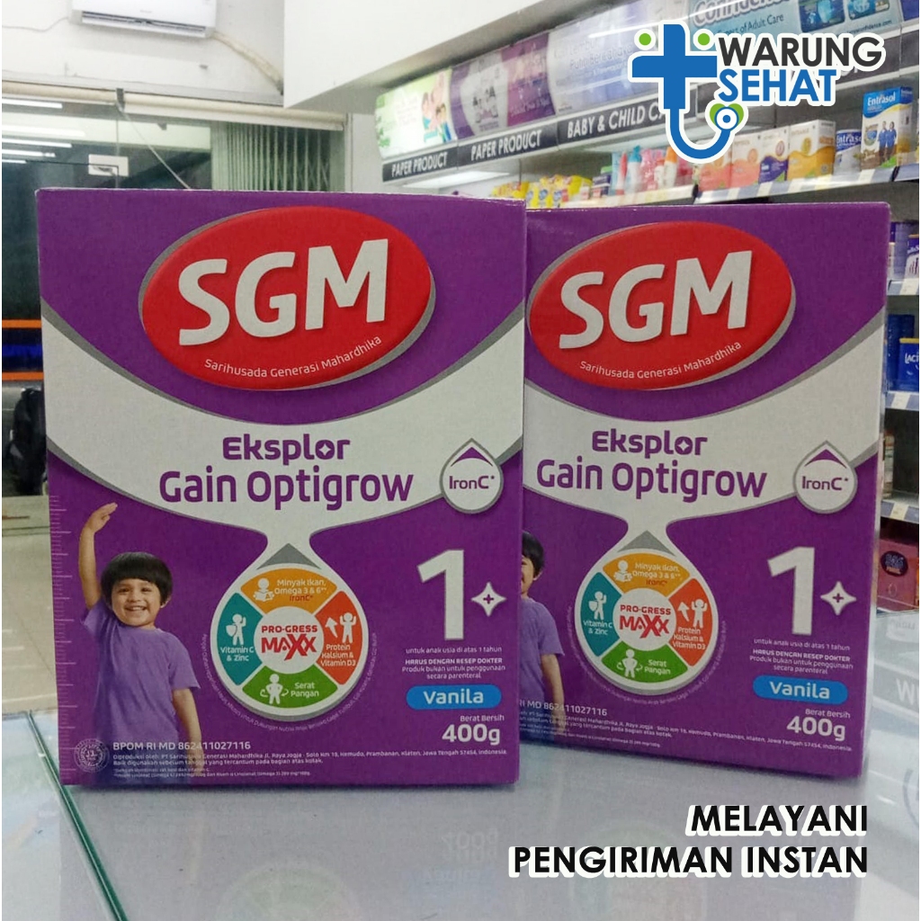 Jual SGM Eksplor Gain Optigrow 1+ 400gr (ED 2026) | Shopee Indonesia