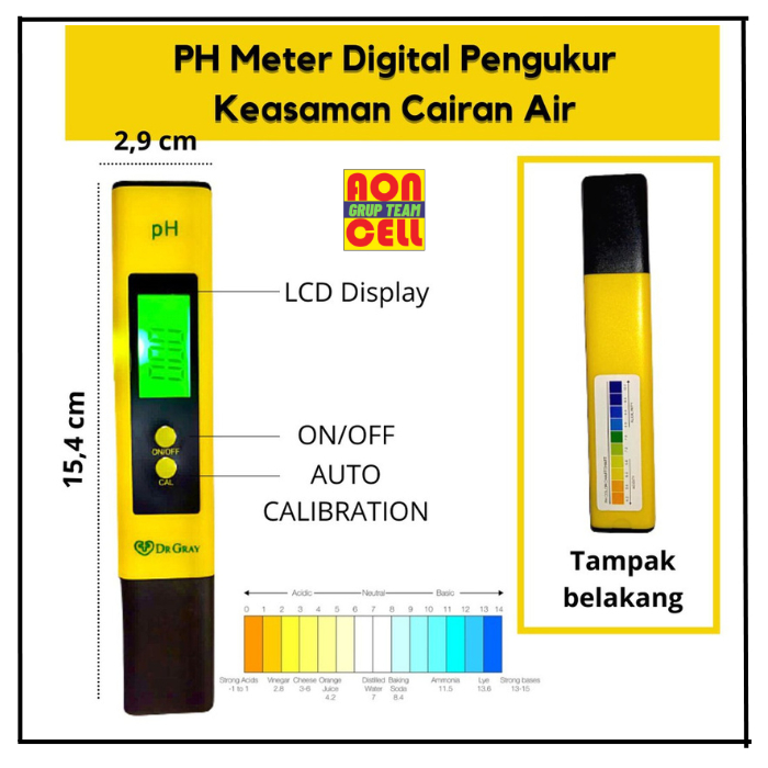 Jual Digital PH Meter Alat ukur kadar asam basa keasaman air cairan | Shopee Indonesia