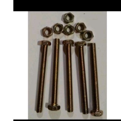 Jual baut + mur kuning BMK HEX m6 x 65 mm kunci 10 | Shopee Indonesia